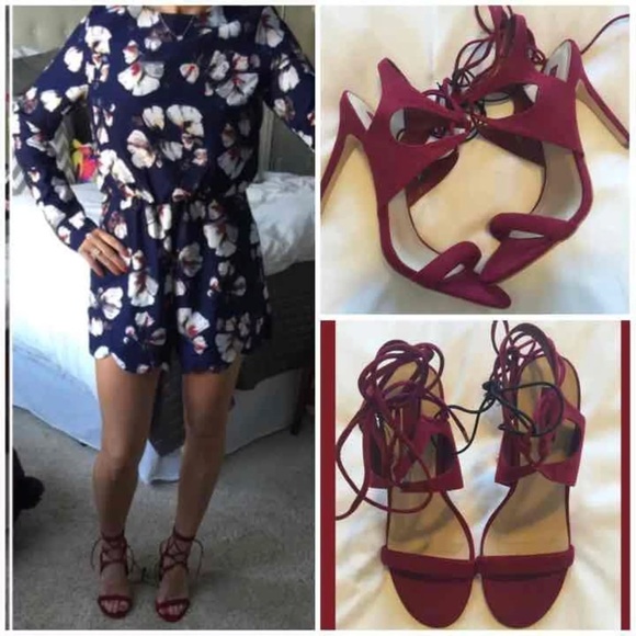 Forever 21 | Shoes | Nwt Forever 2 Dark Red Wrap Heels 75m | Poshmark